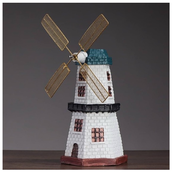 Art | Retro Resin White Dutch Windmill Model Statue | Poshmark